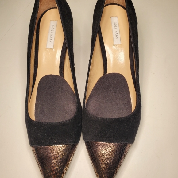 Cole Haan | Shoes | Cole Hahn Suede Cap Toe Pumps 7 5 M | Poshmark